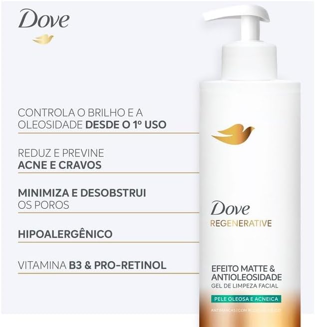 Gel De Limpeza Facial Dove Regenerative Oleosidade And Efeito Matte 300ml