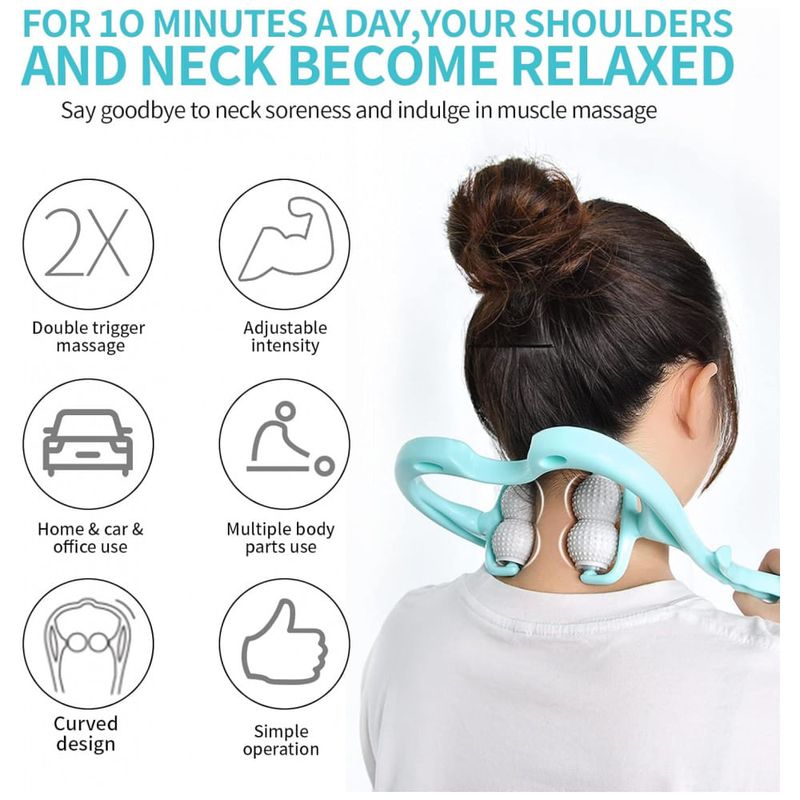 Massageador Manual de Acupressão para Pescoço com 4 Pontos de Gatilho e ...