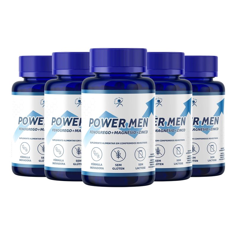 Power Men Estimulante Natural Da Testosterona 300 Cápsulas 5 Frascos ...