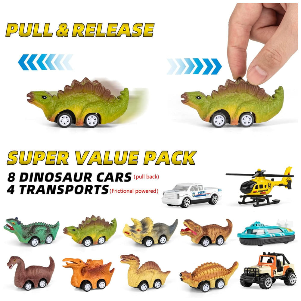 Caminhão Transportador de Dinossauros com Luzes, Som e 13 Peças para ...