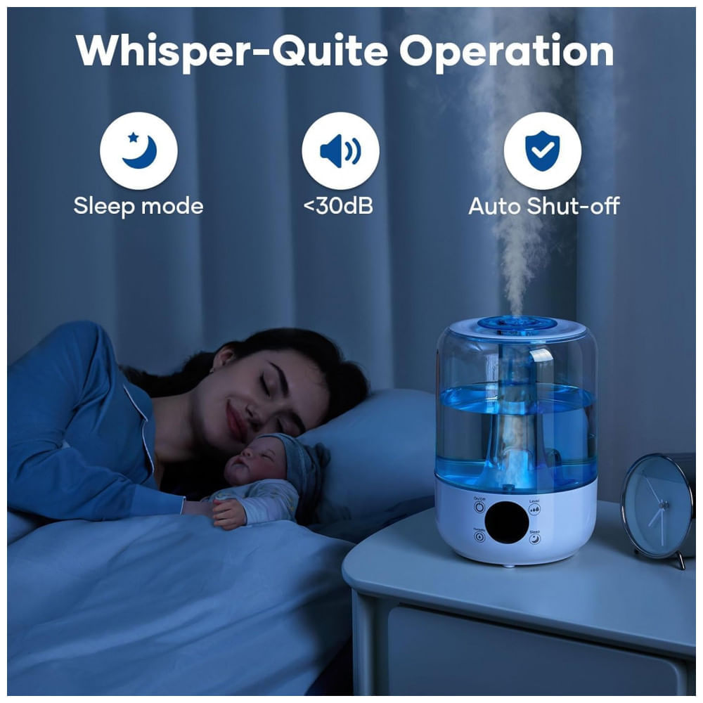 Umidificador Ultrassônico 3L com Preenchimento Superior, Silencioso ...