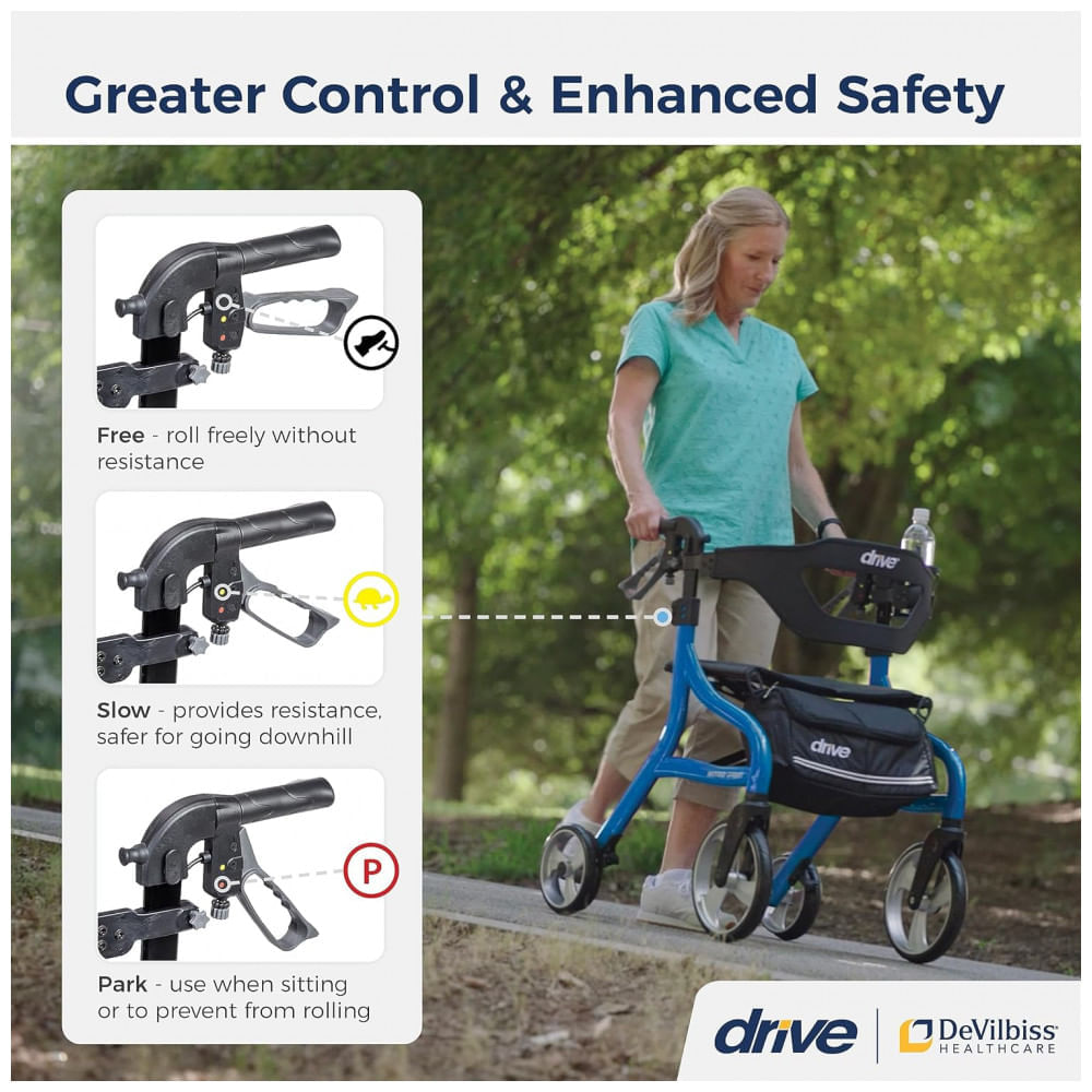 Andador para Idoso Dobrável até 160kg com Assento, Leve e Rodas Grandes ...